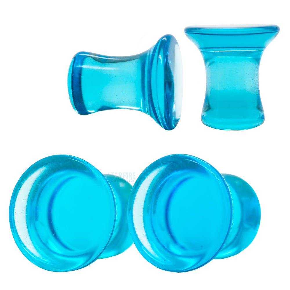 Oracle Body Jewelry Mayan Style Stone Plugs - Sapphire Blue Quartz ...