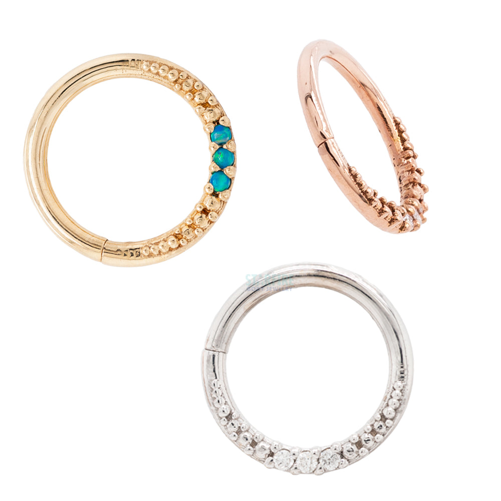 Tawapa "Athena" Continuous Ring in Gold with Gemstones – Starfire Body Jewelry Company