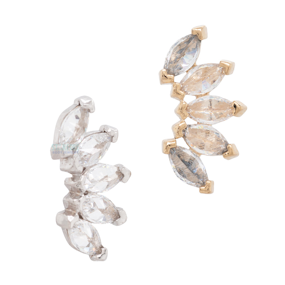 Tawapa threadless: "Bella" Pin in Gold with Gemstones – Starfire Body ...