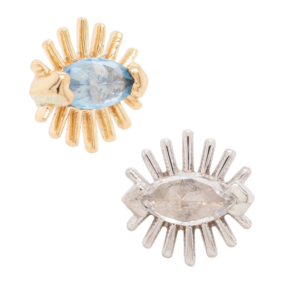 Tawapa threadless: "Queen" Pin in Gold with Gemstone – Starfire Body ...