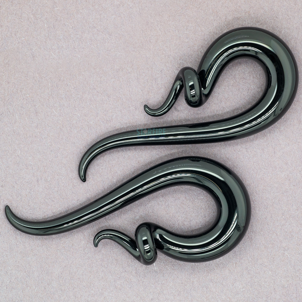 Glassheart Studio Glass Coiled Snakes - Raven – Starfire Body Jewelry ...