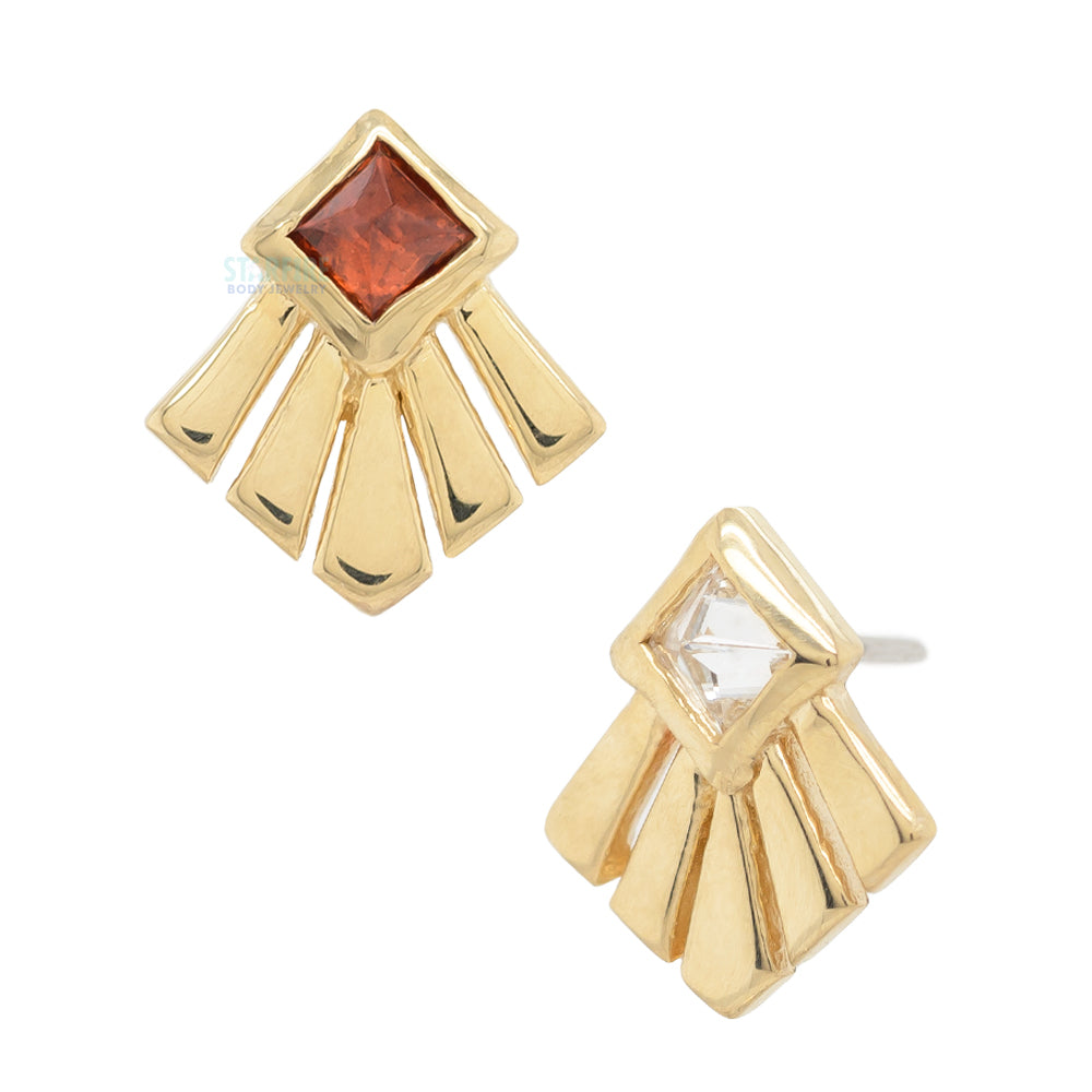 Tawapa threadless: "Aurora" Pin in Gold with Gemstone – Starfire Body ...