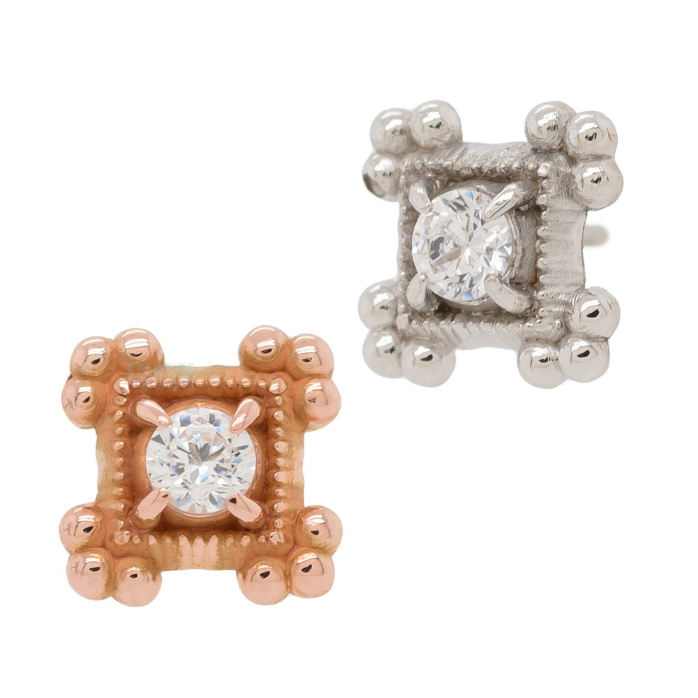 Maya Jewelry threadless: "Grace" End in Gold with CZ – Starfire Body ...